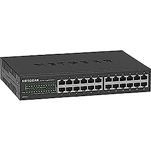 NETGEAR 24-Port Unmanaged Gigabit Ethernet Switch (GS324) - Desktop, Wall or Rack Mount, Quiet Operation
