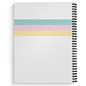 Softcover Good Vibes 8.5" x 11" Motivational Spiral Notebook/Journal, 120 College Ruled Pages, Durable Gloss Laminated Cover, Black Wire-o Spiral. Made in the USA