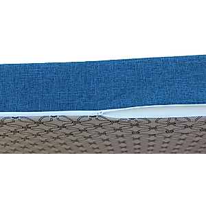 Custom Bench Cushion 72Inch, Cushion for Window Seat, Indoor/Outdoor Foam Furniture Cushion, Long Chair Seat Pad for Patio Swing Garden Sofa Piano, Optional Piping, Classic Blue 18" X 72"X 2"