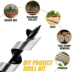 Auniwaig Auger Drill Bit Wood Hex Shank 14mm Cutting Dia High Carbon Steel for Electric Bench Drill Woodworkingpentry