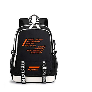JUSTGOGO Korean KPOP ATEEZ Backpack Daypack Laptop Bag School Bag Mochila Bookbag