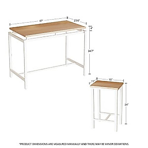AWQM 5 Pcs Dining Table Set, Modern Bar Table Set with 4 Chair, Home Kitchen Breakfast Table and Chairs Set Ideal for Pub, Living Room, Breakfast Nook, Easy to Assemble