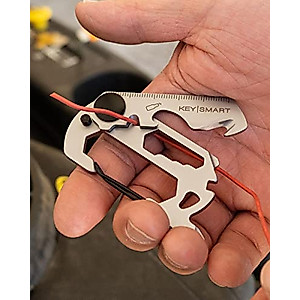 KeySmart AllTul Vulture - 10-in-1 keychain multitool with Bottle Opener, Wrench, Carabiner, Philips Head, Wire Cutter, Flat Head, Spoke, Cutter, Ruler and Keyring Hole, Tool for Camping, Fishing Etc.