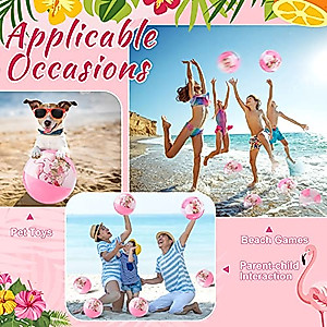 24 Pcs Pink Flamingo Mini Inflatable Beach Balls Bulk 5 Inch Beach Ball Flamingo Themed Party Toys Flamingo Decor for Summer Beach Pool Hawaiian Birthday Party Decorations Water Game Favors
