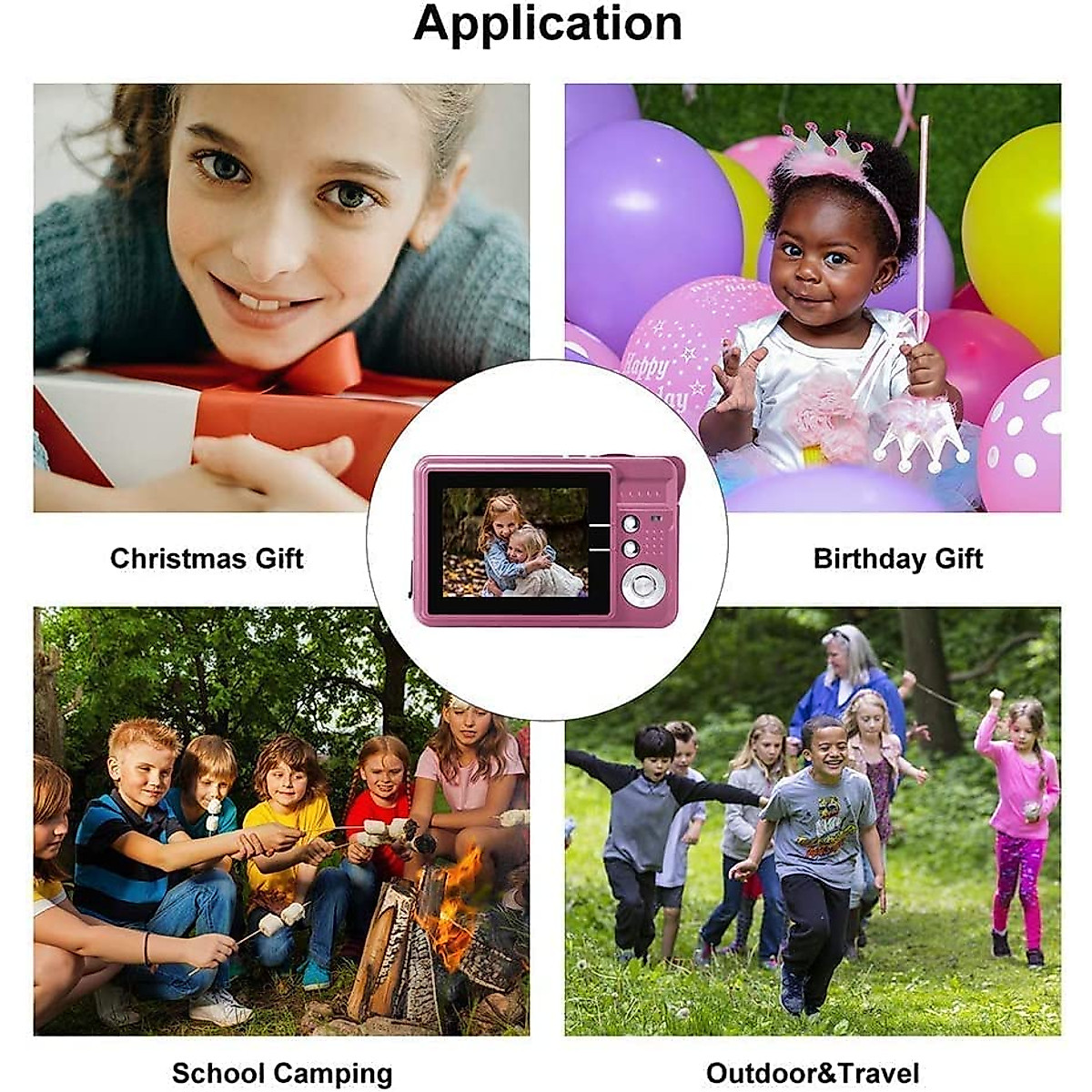 Digital Camera,2.4 Inch FHD Pocket Cameras Rechargeable 24MP Camera for Backpacking, 8X Digital Zoom Compact Cameras for Photography, sd Card 32GB