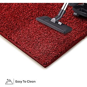 Bright House Solid Color Custom Size Runner Area Rugs Red - 2' x 3' Rectangle, Indoor, Stain Resistant, Perfect for Living Room, Bedroom, Dining Room, Entryway, Pet & Kids Friendly Rug, Wedding