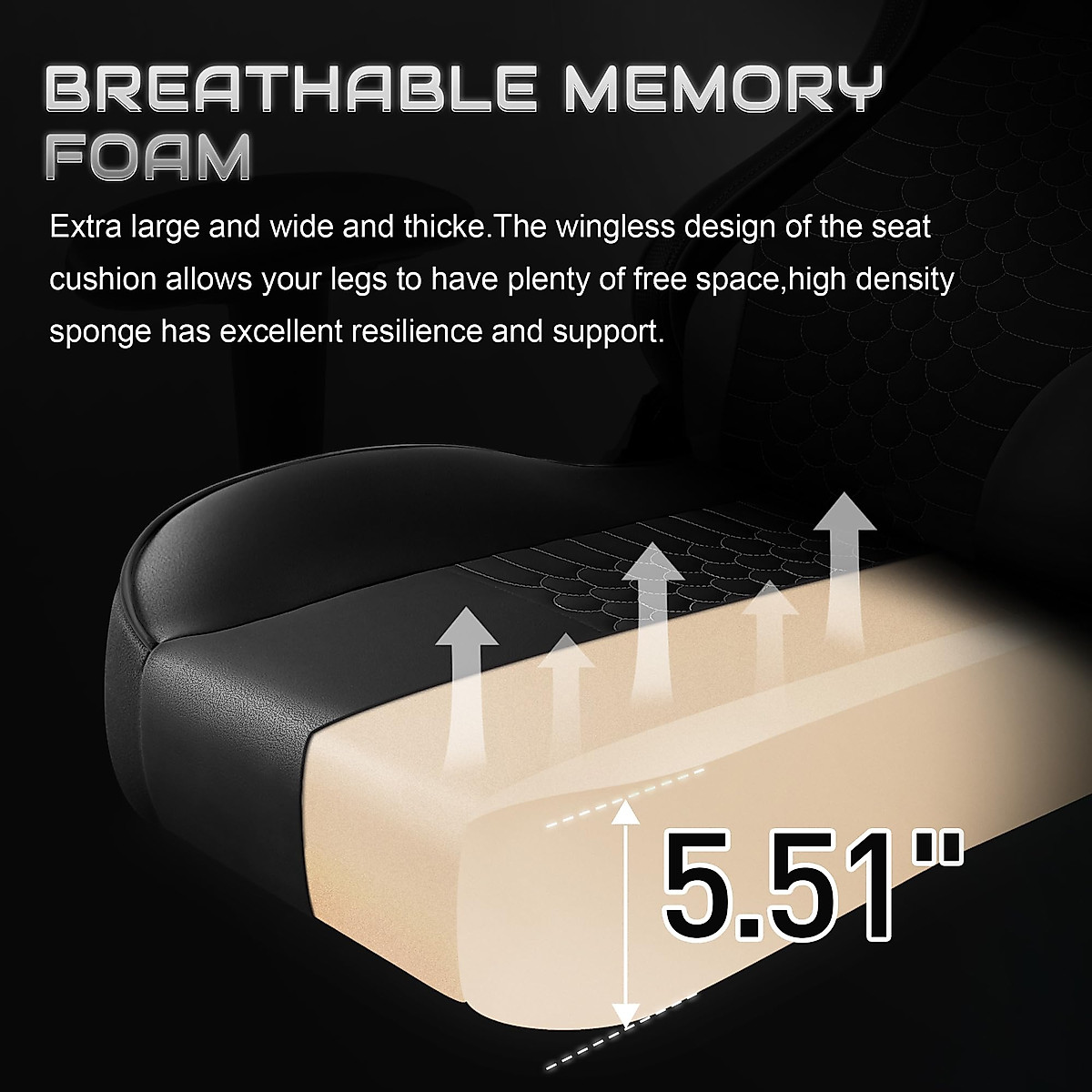 IWMH Gaming Chair Office Chair with Ergonomic Lumbar Support, High Back Executive Computer Chair, Swivel Rolling Desk Chair for Adults Teens with Headrest, 450LBS, Black