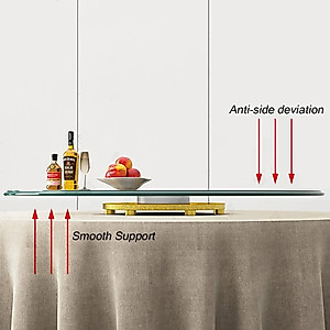 MAGILL 36in Tempered Glass Turntable for Dining Table Centerpiece Rotating Tray，Round Lazy Susan Turntable with Aluminum Alloy Bearing, Easy to Share Food (Color : Clear, Size : 60cm/24in)