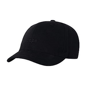 Croogo Short Bill Baseball Cap Casual Trucker Hat Urban Street Hip Hop Hat Curved Brim Snapback Hats for Daily,Black-RD01