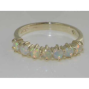 LetsBuyGold 925 Sterling Silver Natural Opal Womens Eternity Ring - Size 8.5