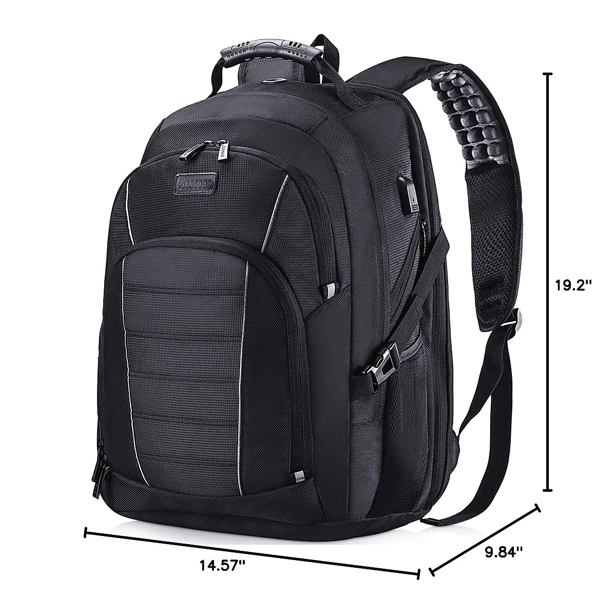 Laptop Backpack, Extra Large 17 Inch Business Travel Backpack with USB Charging Port Earphone Hole, Durable Water Resistant Work Computer Backpack College/High School Bags for Men/Women/Boys