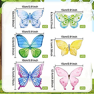 Gueevin 60 Pcs 50 ft Butterfly Garland Butterfly Banner Butterfly Party Decorations Tea Party Decoration for Tea Party Fairy Party Butterfly Party Wedding Baby Shower