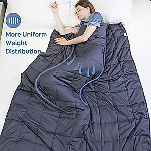 BUZIO Weighted Blanket 25 lbs for Adults 240-280 lbs (Diamond Pattern), Heavy Blanket with Oeko-TEX Standard Cotton Fabric and Premium Glass Beads (60 x 80 inches), Light Grey