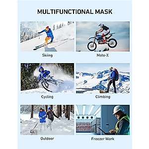 AstroAI Balaclava Ski Mask Winter Fleece Thermal Face Mask Cover for Men Women Warmer Windproof Breathable, Cold Weather Gear for Skiing, Outdoor Work, Riding Motorcycle & Snowboarding, Black-L
