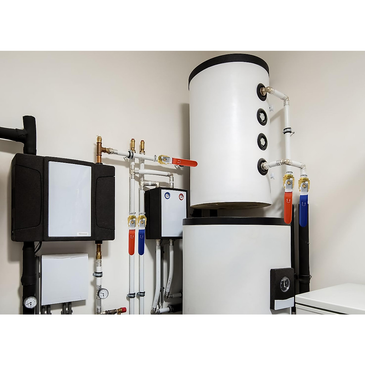 4pcs PEX Ball Valves, 1/2" PEX Brass Full Port Shut Off Ball Valve, PEX Brass Full Port Shut-off Ball Valve, Quarter Turn HOT (RED) COLD (BLUE) of Water Stop Shut off (1/2", 4pcs)