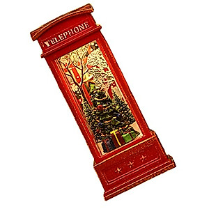 Airshi Snow Globe Lantern, 3PCS LR44 Button Battery Telephone Booth Designed PC Christmas Decorations for KTV (Christmas Tree)