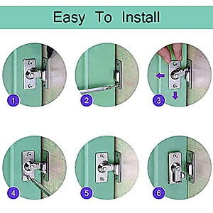 90 Degree Locking Privacy Lock Sliding barn Door Latch Right Angle Door Clasp cam Lock (2 Pack Silver)