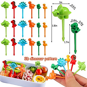 Dinosaur Food Picks for Kids, 18pcs Mini Dinosaur Toddler Fruit Picks, Cute Bento Picks for Lunch Box Decor Accessories