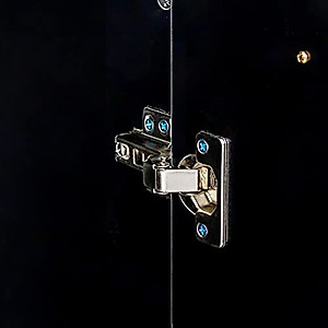 Bellemave Pantry Storage Cabinet with Drawers & Open Shelves Freestanding Kitchen Cupboard Buffet Cabinet Tall Utility Storage Cabinet for Kitchen Living Room Bathroom Home Office, Black