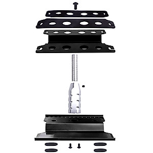 FriHobby RC Car Work Stand RC Tool Kit Repair Workstation Aluminum Alloy 360 Degree Rotate w/Screw Kit & Screw Tray, Wheel Wrench for 1/8 1/10 1/12 1/16 Scale Models Cars Trucks (Black)