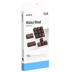 INLAND Microcenter Handmade Walnut Wood Keycap OEM Profile for Cherry MX Mechanical Keyboard Gaming DIY Replace 15 Keys