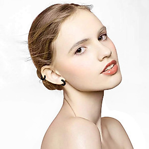 LIEBLICH Huggie Stud Earrings Black Small Hoop Stainless Steel Earrings for Men Women 4 Pairs 2 Styles (Black)