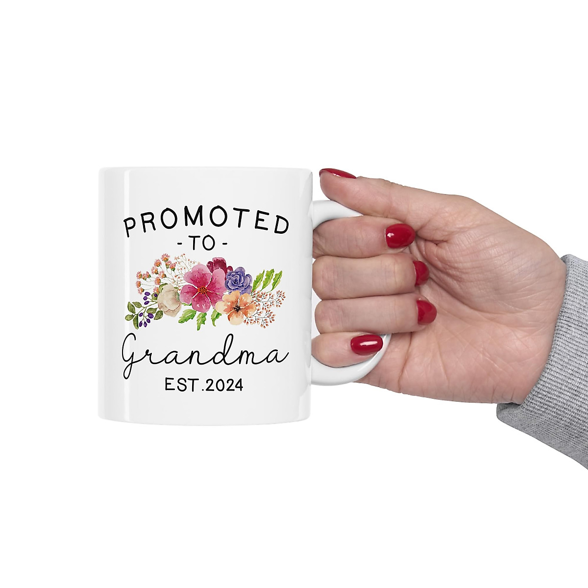 Dokazu Promoted to Grandma 2024 Mug First Time 2024 Grandma New Grandma Gifts Coffee Mug for Grandma Announcement Gift for New Grandma White 11oz