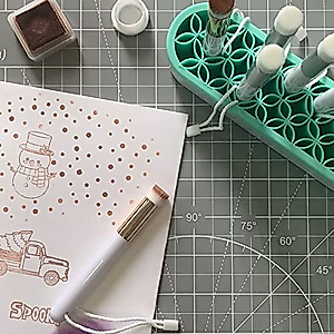 12 Pieces Ink Blending Brushes for Card Making Paper Crafting Stamping Background Mini Crafting Brushes with Holder Sets for Blending Paper Crafter Blenders Painting Multipurpose Use
