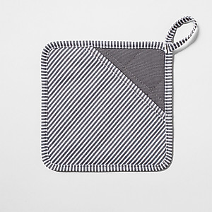 Sur La Table Silicone Striped Pot Holder, Gray
