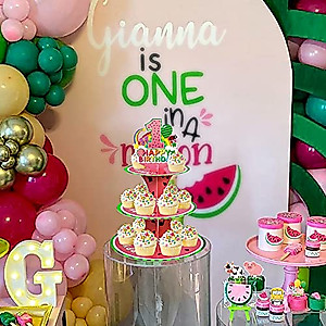 Watermelon Party Supplies Cupcake Stand, 1st First Coco Party Favors Cake Stand for Kids Birthday Party Decorations, Kid's Melon Birthday Baby Shower Party Supplies