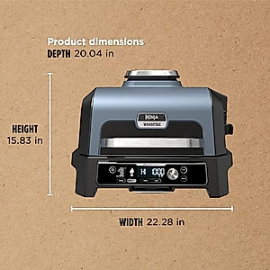 Ninja OG951 Woodfire Pro Connect Premium XL Outdoor Grill & Smoker, Bluetooth, App Enabled, 7-in-1 Master Grill, BBQ Smoker, Outdoor Air Fryer, Woodfire Technology, 2 Built-In Thermometers, Black