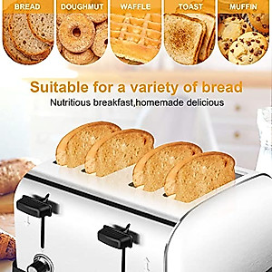 Wutfly Standard-Duty 4-Slice Commercial Toaster - 1 1/2" Slots, 120V