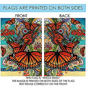 Toland Home Garden 1110777 Monarch Madness Butterfly Flag 12x18 Inch Double Sided Butterfly Garden Flag for Outdoor House Spring Flag Yard Decoration