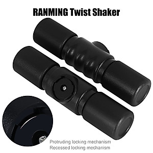 RANMING Twist Shaker ABS Double Row Shakers Percussion Instruments Medium Volumelatin Percussion Instruments for Accompaniment,Studio,Band,Drummers(Black)