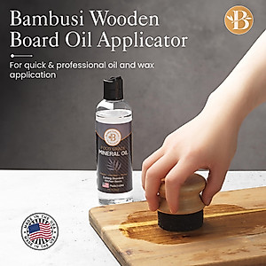 Cutting Board Oil Applicator - Brush for Applying Mineral Oil, Wax, and Wood Oil on Cutting Boards, Butcher Blocks, Bamboo, and Wooden Utensils - Oil Applicator for Sealing Maintaining Wood Surfaces