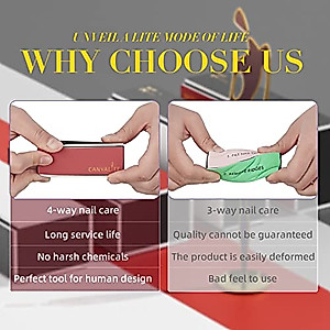 Canvalite Nail Buffer for Natural Nails, All in One 4 Way Nail Buffer Block That Shapes, Files, Smoothes, and Shines, 100/180 Grit Nail File and Buffer for Natural Nails, 9pcs