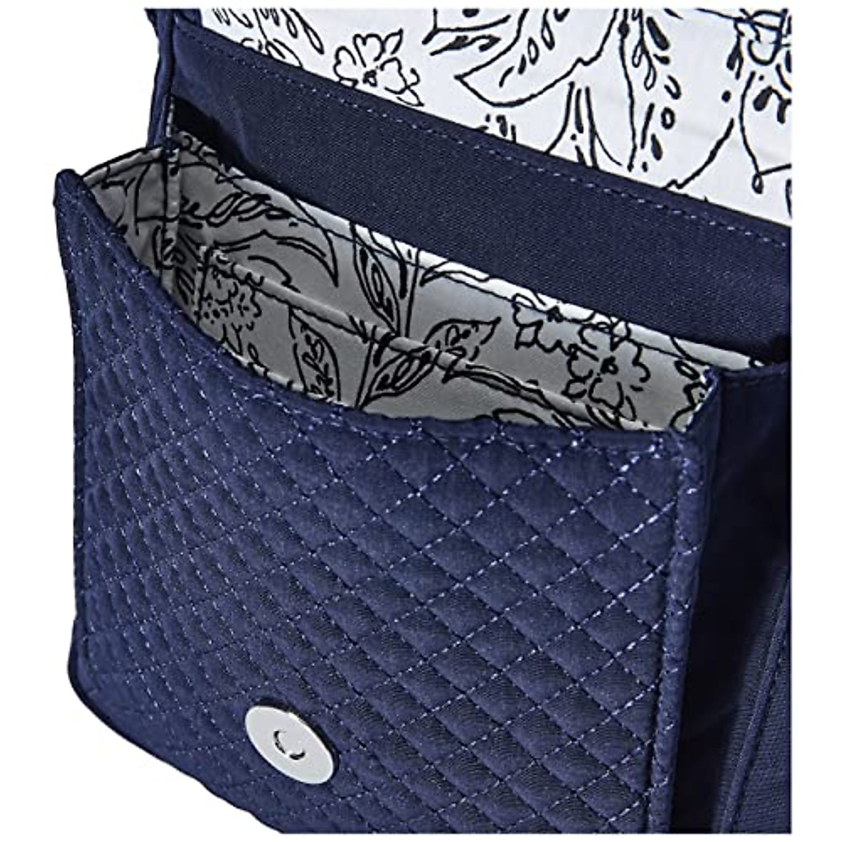 Vera Bradley Women's Microfiber Mini Hipster Crossbody Purse With RFID Protection, Navy, One Size