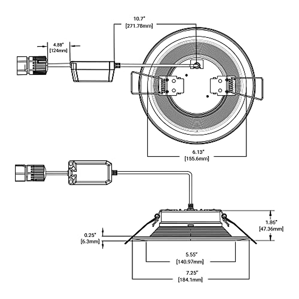HALO Quicklink 6 Inch Canless Direct Mount Recessed Lighting LED Light for Ceiling and Shower - 8 Pack Starter Kit - 665 Lumens - 5 Selectable Color Temperatures, 0-10V Commercial Dimming
