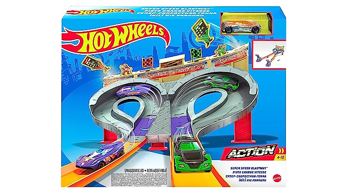 Hot Wheels Super Speed Blastway Toy Car Track Set