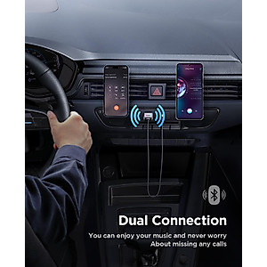 JOYROOM Bluetooth 5.3 Car Adapter [ENC Noise Cancellation] AUX Bluetooth Receiver for Car 3.5mm Jack Kit with Built-in Microphone Aux Input for Car Speaker/Hands-Free Call/Home Stereo/Wired Headphones