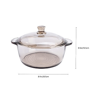 DOITOOL Glass Saucepan with Cover Heat-Resistant Glass Pot and Pan with Lid, Clear Glass Cooking Pot Cookware Set for Pasta, Noodle, Soup & Baby Food