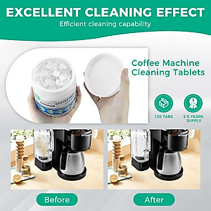 ROOAUG 120 Tabs Coffee Maker Cleaner,Espresso Machine Cleaning Tablets Compatible for all Coffee Machine Models-Cleaning Tablets for Coffee Machine