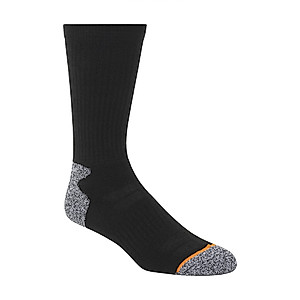 Weatherproof Mens 4 Pack Terry Crew Socks, Black, 10-13 US