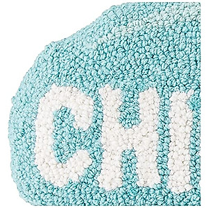 Peking Handicraft Chill Pill Hook Cotton Pillow, 16 inchesx9 inches, Turquoise
