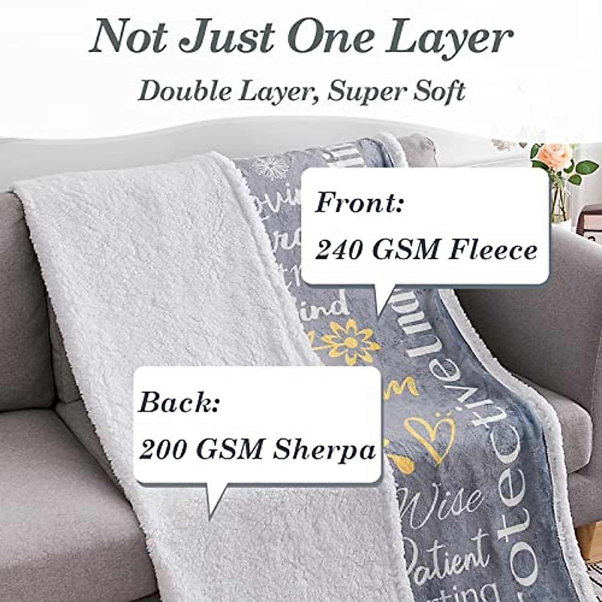 Mami Home Mom Blanket Gift with Thick Double Layered Fleece and Sherpa Blanket Fabric | Wonderful Blankets for Mom | Wholesome I Love You Mom Gifts from Daughters and Sons with Free Canvas Bag | 50x60