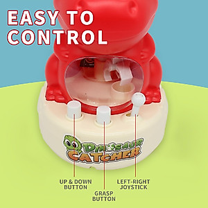 Yanpoake Mini Claw Machine for Kids Mini Arcade Game Dinosaur Mini Vending Machine Toys with 6 Tiny Stuff Prizes Birthday Gift for Girls Boys Ages 3+