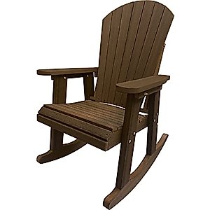 DuraWeather Poly® Adirondack Porch Rocker (Brazilian Walnut (Wood Grain))