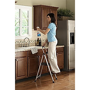 Cosco Signature Step Stool Two-Step Aluminum Step Stool with Plastic Steps