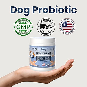 Healog Probiotic for Dogs - 120 Chicken Flavored Soft Chews, Natural Dog Probiotics for Digestive Health, Gut Health for Dogs, Anxiety and Gas Relief, Diarrhea Control, 1 Billion CFU