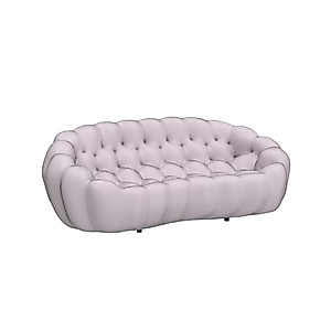 COULDWILL Modern Curved Sofa Upholstered Couch Overall Shaped Bubble Floor Sofa for Living Room, Office, Apartment, Grey